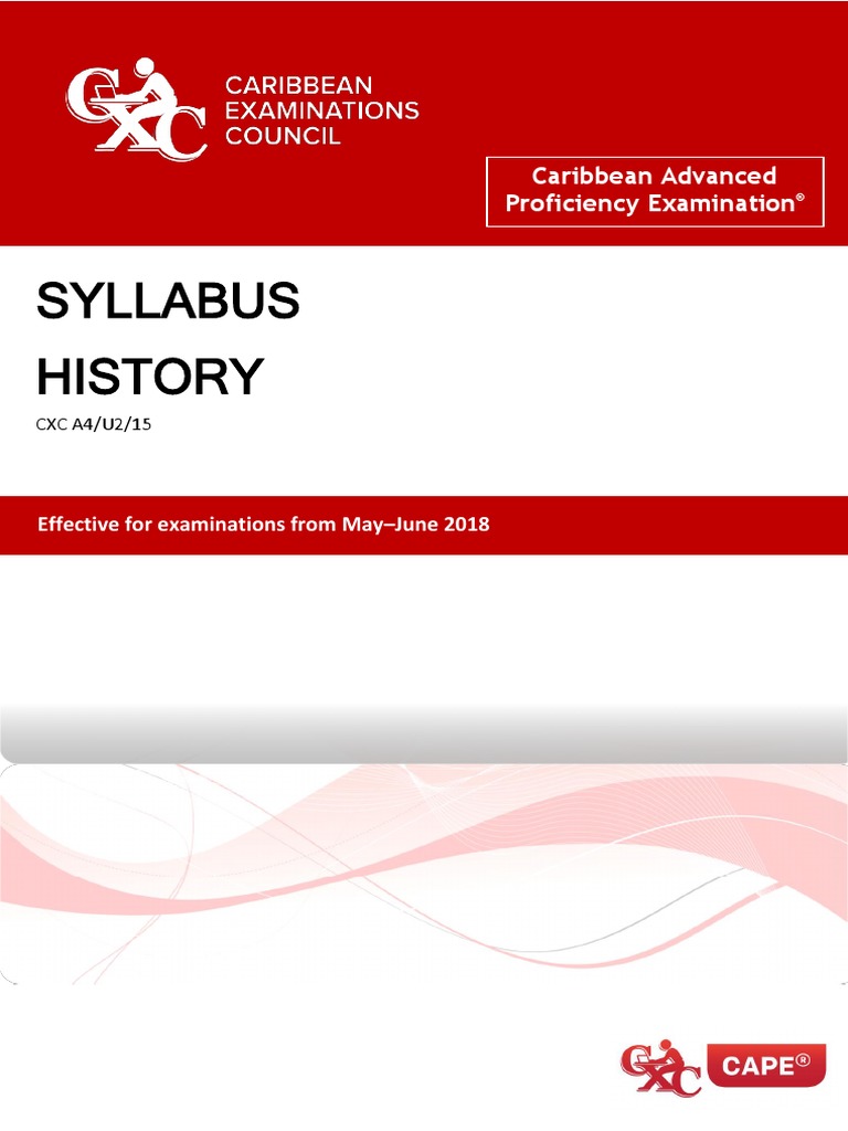 CAPE History Syllabus 2018 | PDF | Slavery | Abolitionism