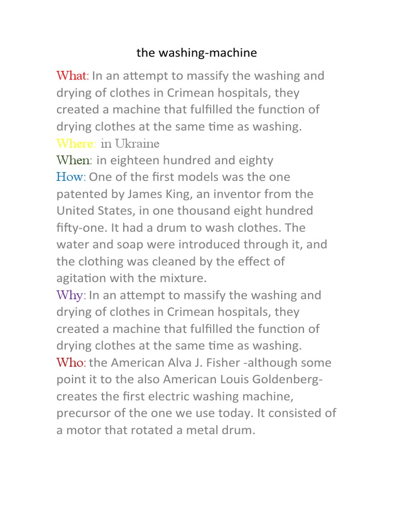 History of the Washing Machine | PDF | Social Science | Travel
