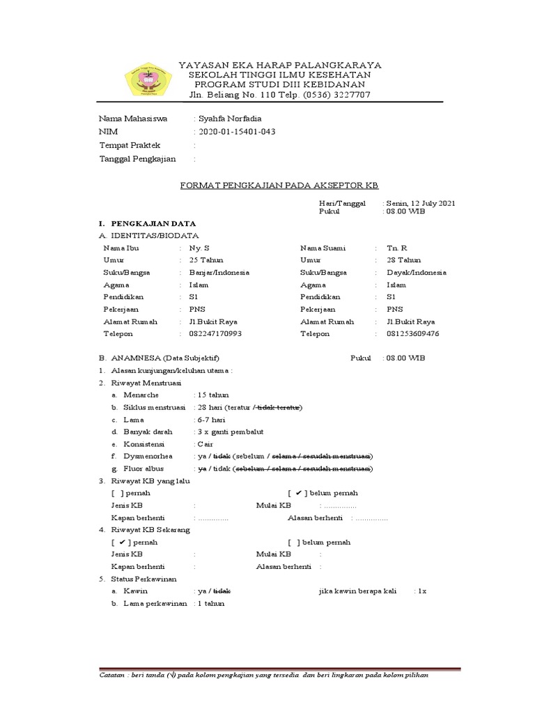 Format Askeb KB New | PDF