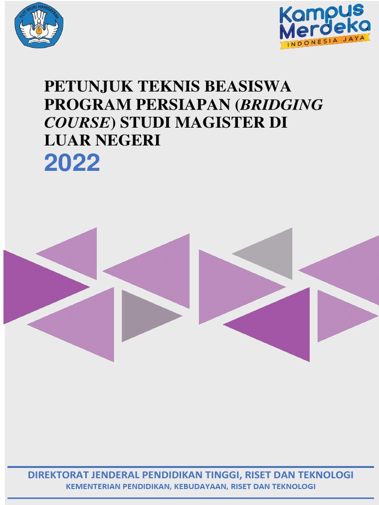 Petunjuk Teknis Beasiswa Program Bridging Course Studi Magister LN 2022 ...