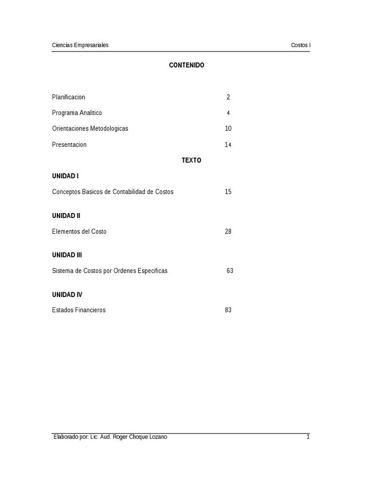 Costos I | PDF | Contabilidad | Costo
