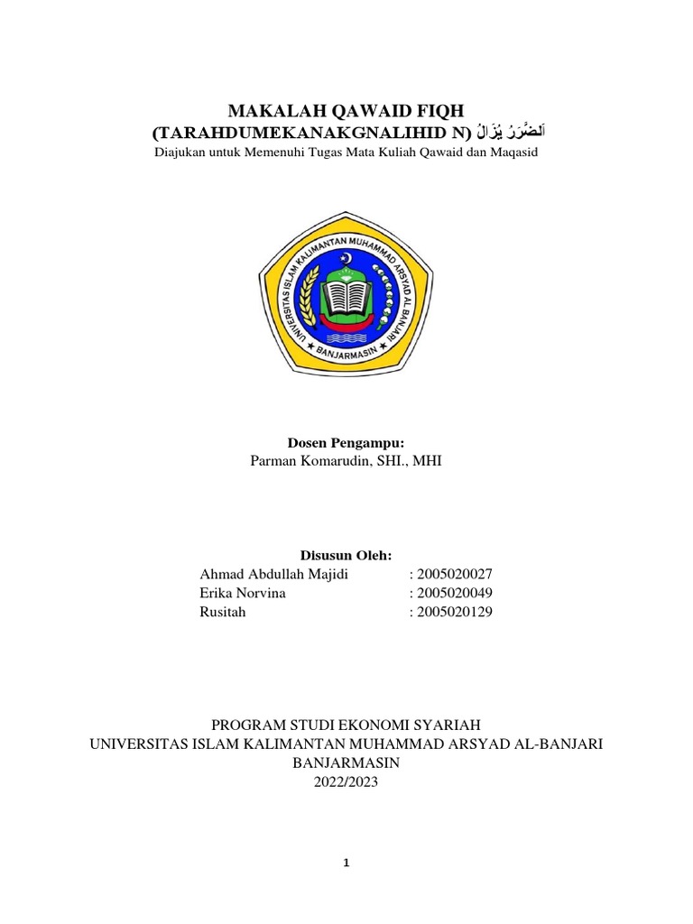 Makalah Qawaid Fiqh Kel 6 | PDF