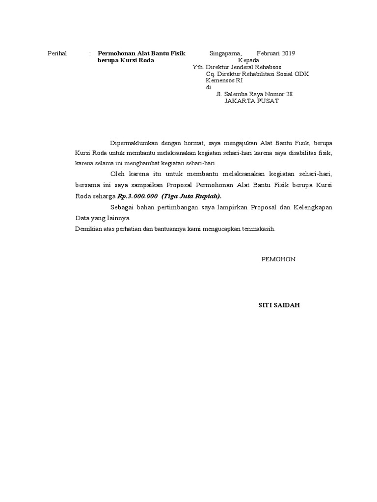 Proposal Kursi Roda | PDF