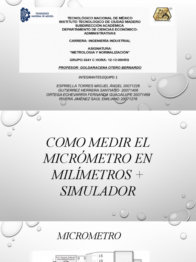 Cómo medir un micrómetro en milésimas de milímetro y simulador | PDF
