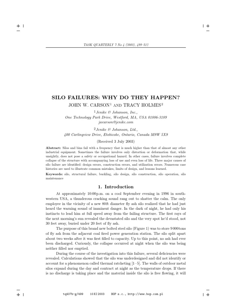 Causes of Concrete Silo Failures | PDF | Buckling | Structural Load