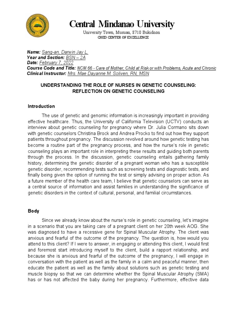 Understanding The Role of Nurses in Genetic Counseling | PDF | Genetic ...