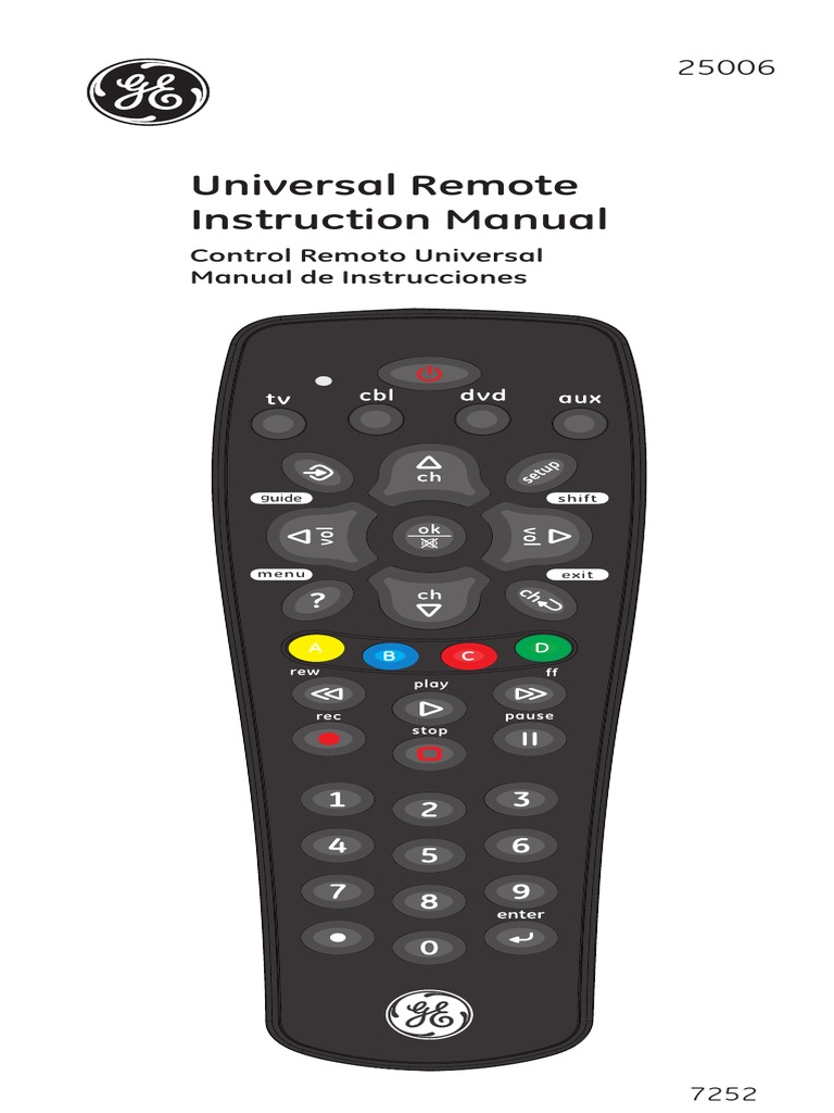 Universal Remote Instruction Manual. Control Remoto Universal Manual de ...