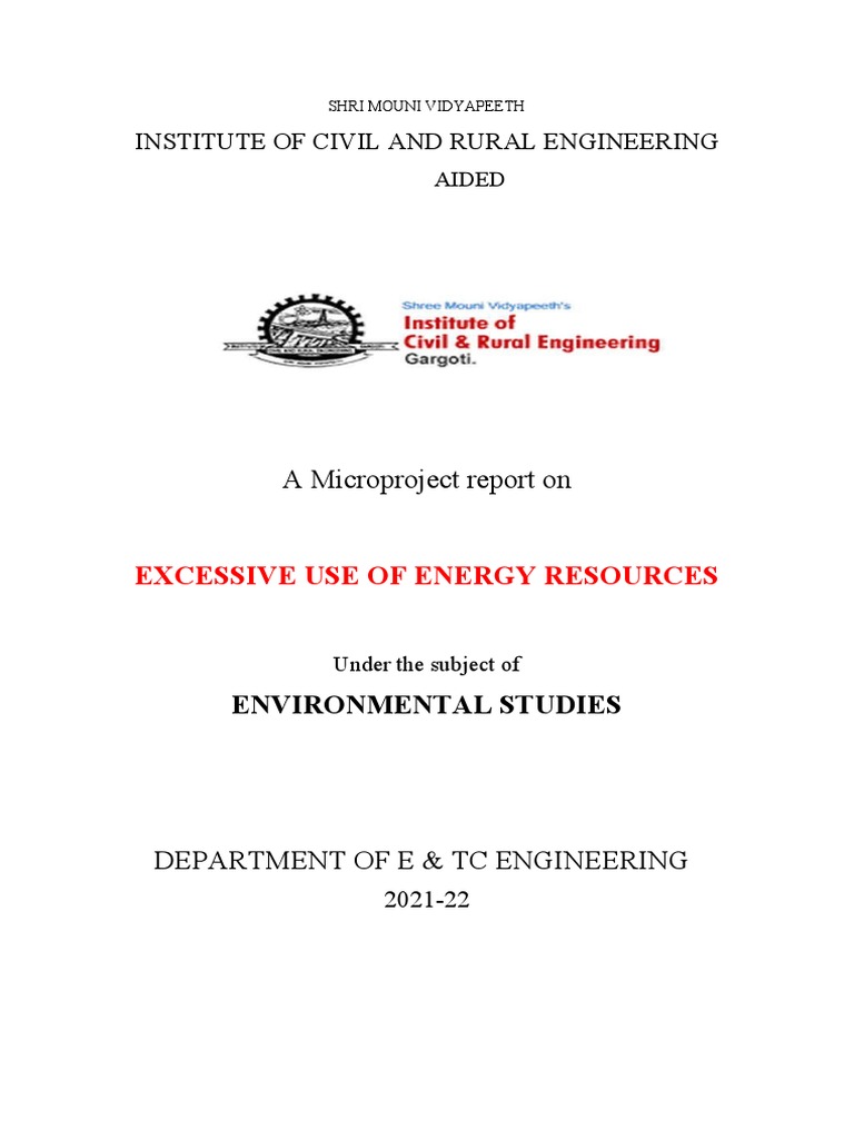 Environment Project | PDF | Energy Development | World Energy Resources