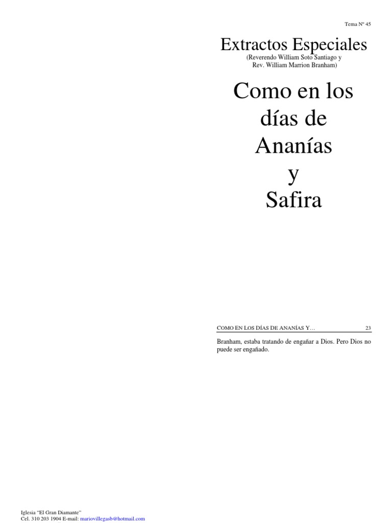 Ananias y Safira | PDF | Cristo (título) | San Pedro