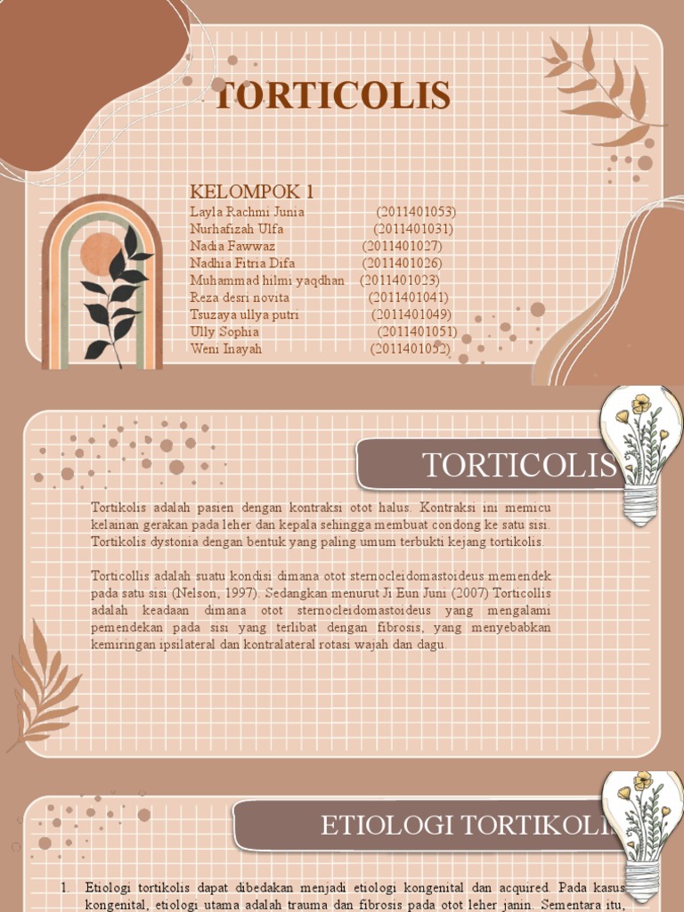 Panduan Lengkap Tortikolis: Penyebab dan Pengobatan | PDF | Sains ...