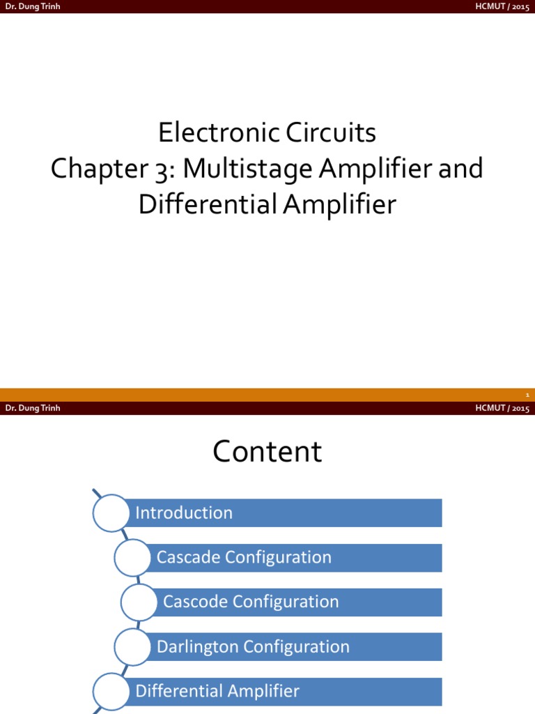 Electronic Circuits Chapter 3: Multistage Amplifier and Differential Amplifier | PDF | Amplifier ...