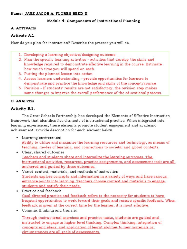 Answer, Module 4,5,6 | PDF | Learning | Instructional Design