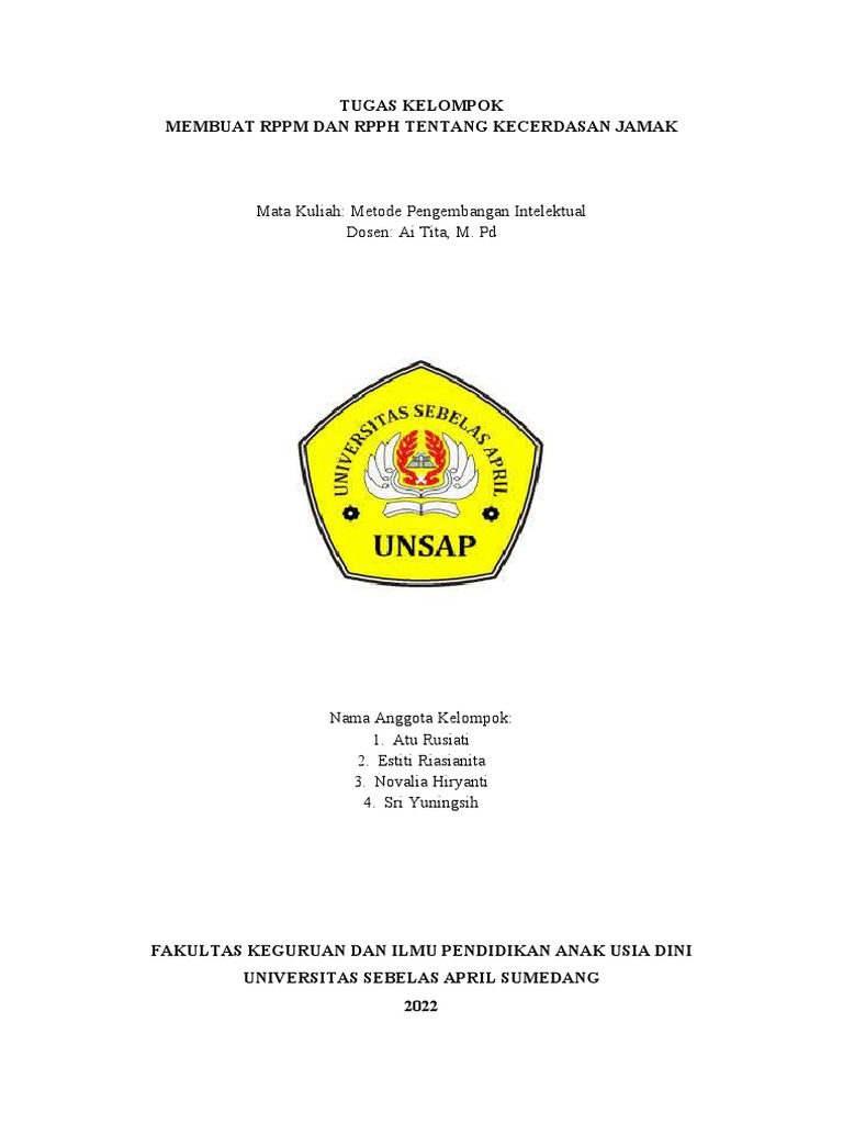 RPPH dan RPPM Kecerdasan Jamak PAUD | PDF | Karier & Perkembangan