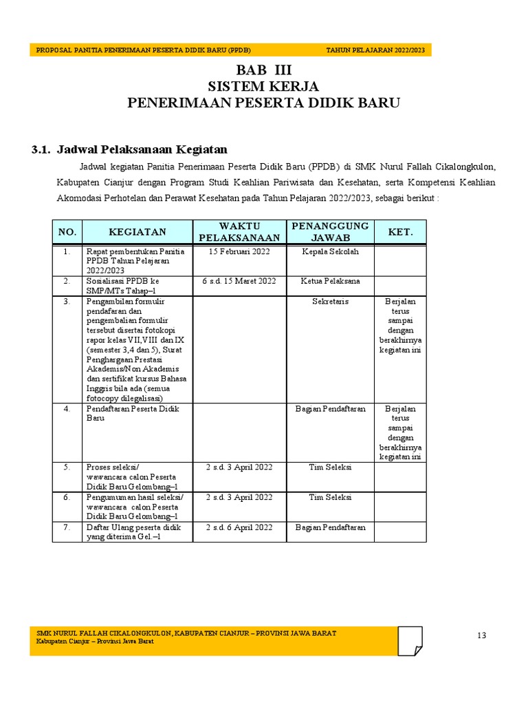 Bab 3-PPDB TP.2014-2015 | PDF