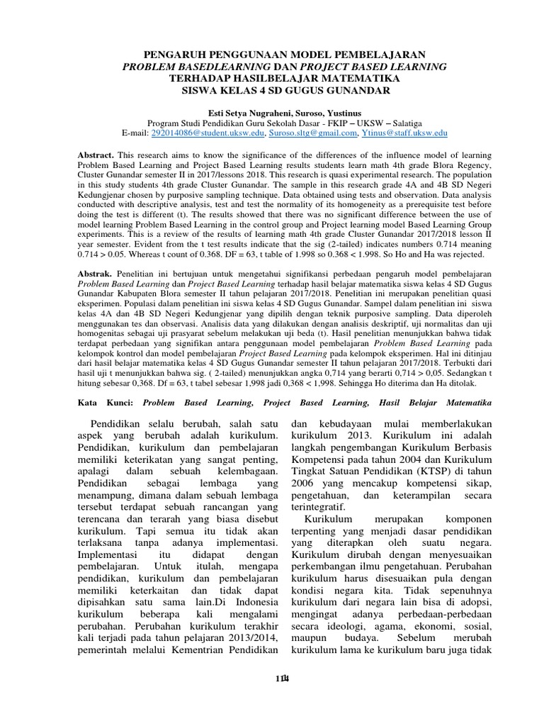 Problem Basedlearning Dan Project Based Learning | PDF
