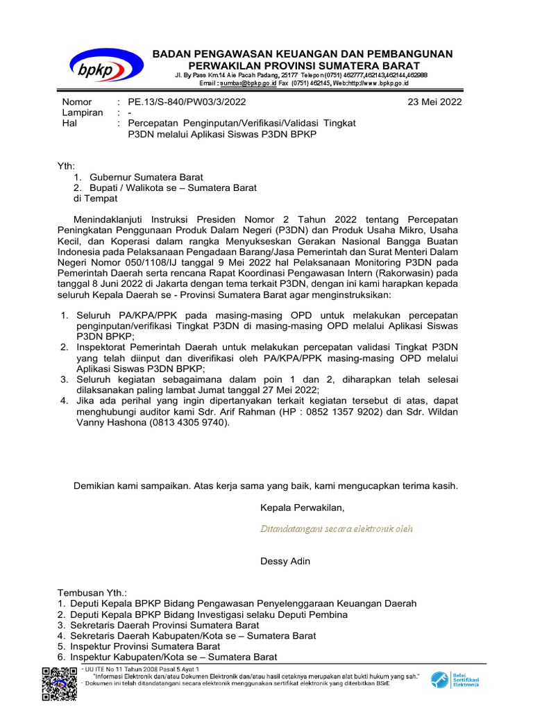 P313 S-840 Input P3DN Revisi - Signed | PDF | Pengelolaan Keuangan ...
