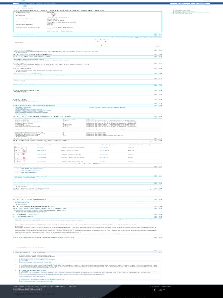 Tricopper Tetrahydroxide Sulphate - Cu3H4O8S - PubChem | PDF | Chemical ...