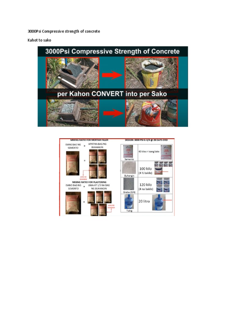 3000 Psi Compressive Strength of Concrete | PDF | Home & Garden ...
