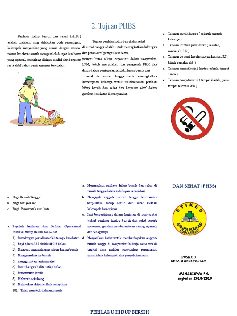 Leaflet PHBS | PDF | Gaya Hidup