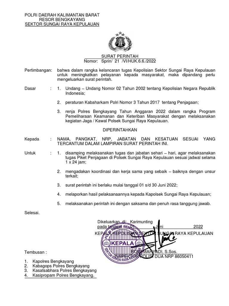 Sprin Piket Penjagaan-2 | PDF