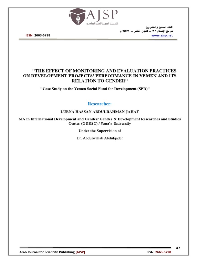 The Effect of Monitoring and Evaluation Practices On Development Projects | PDF | Evaluation ...