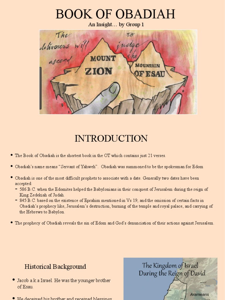 MINOR PROPHET Book of Obadiah - GROUP 1 | PDF | Bible Content | Books Of The Hebrew Bible