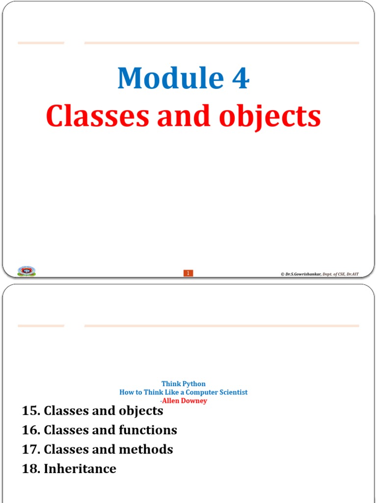 Module 4 Classes Objects Andinheretace Updated Pdf Object Oriented Programming Class