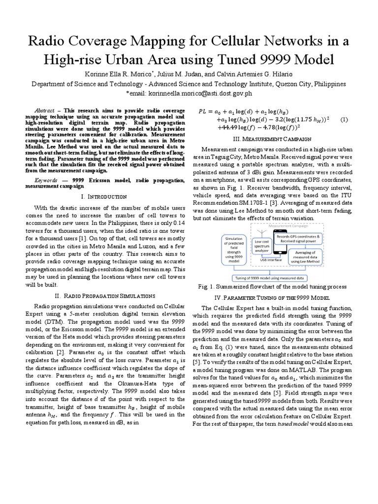 Radio Coverage Mapping For Cellular Networks in A High-Rise Urban Area ...