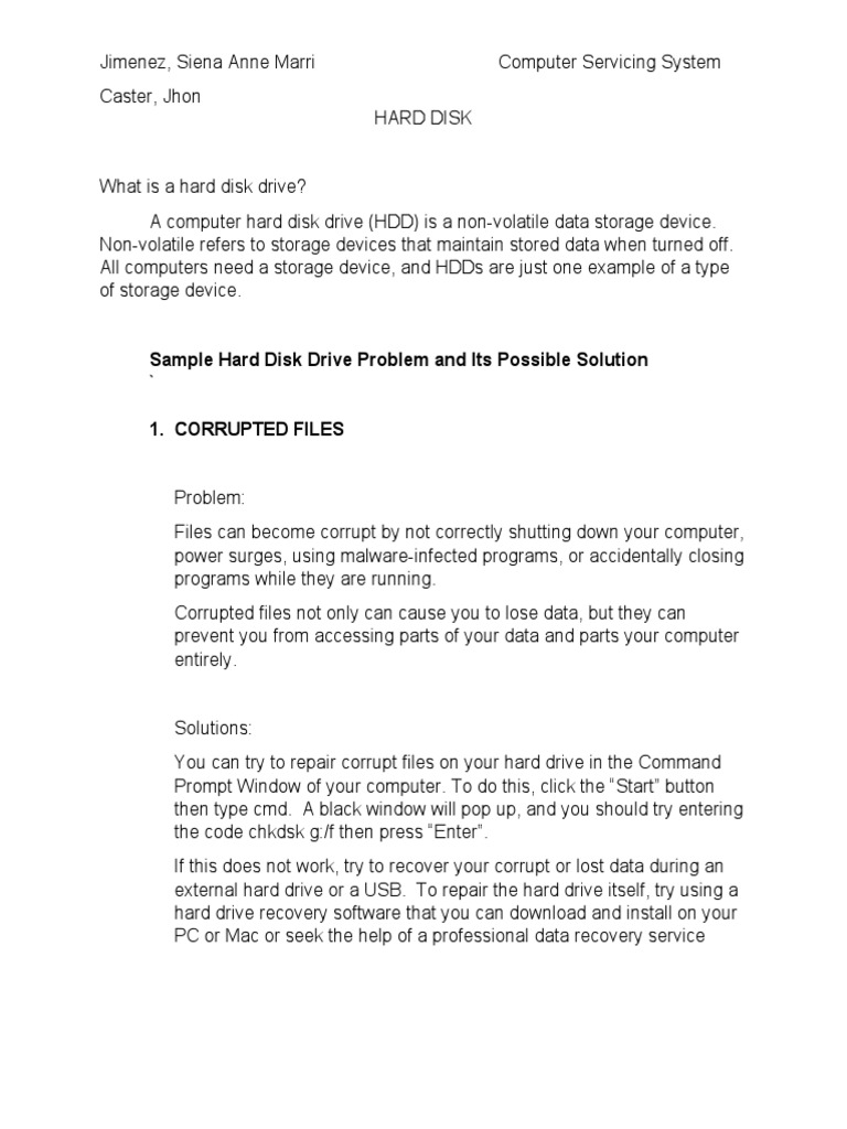 HARD DISK (Written Report) | PDF | Hard Disk Drive | Booting