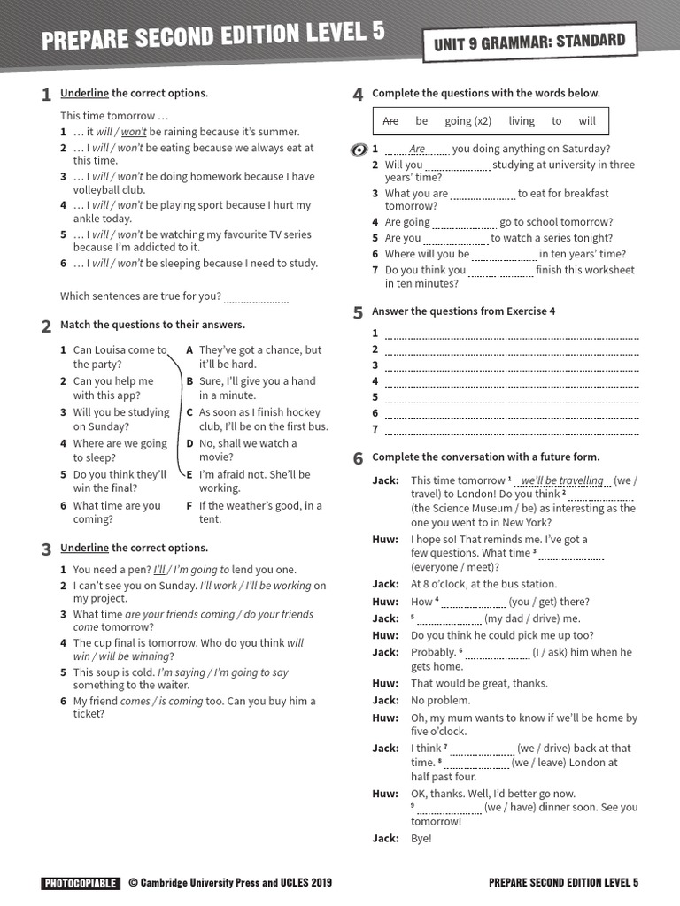 Prepare Second Edition Level 5: Unit 9 Grammar: Standard | PDF