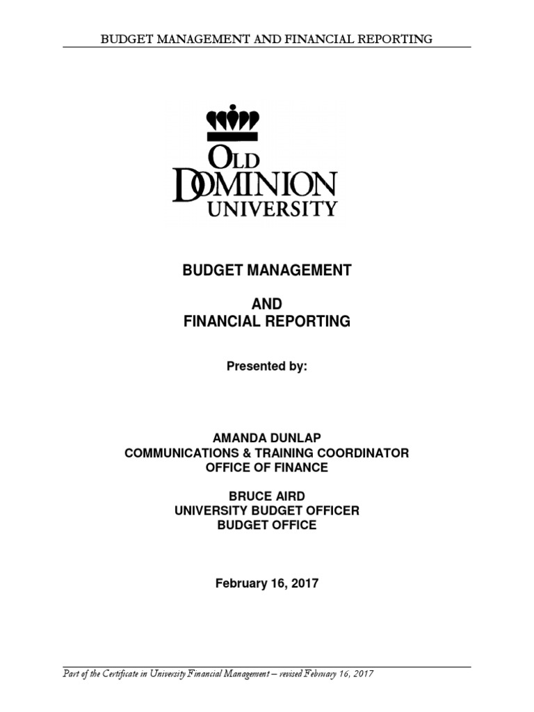 Budget Management Pdf Budget Expense
