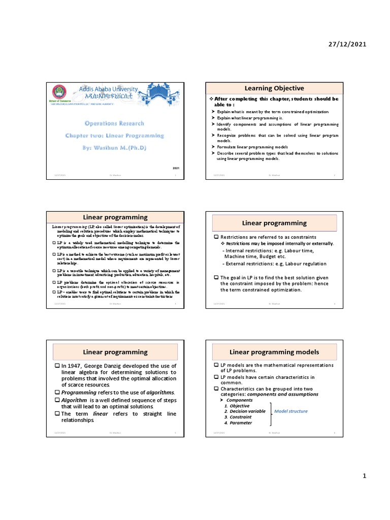 Chapter Two Linear Programming Graphics | PDF | Linear Programming ...