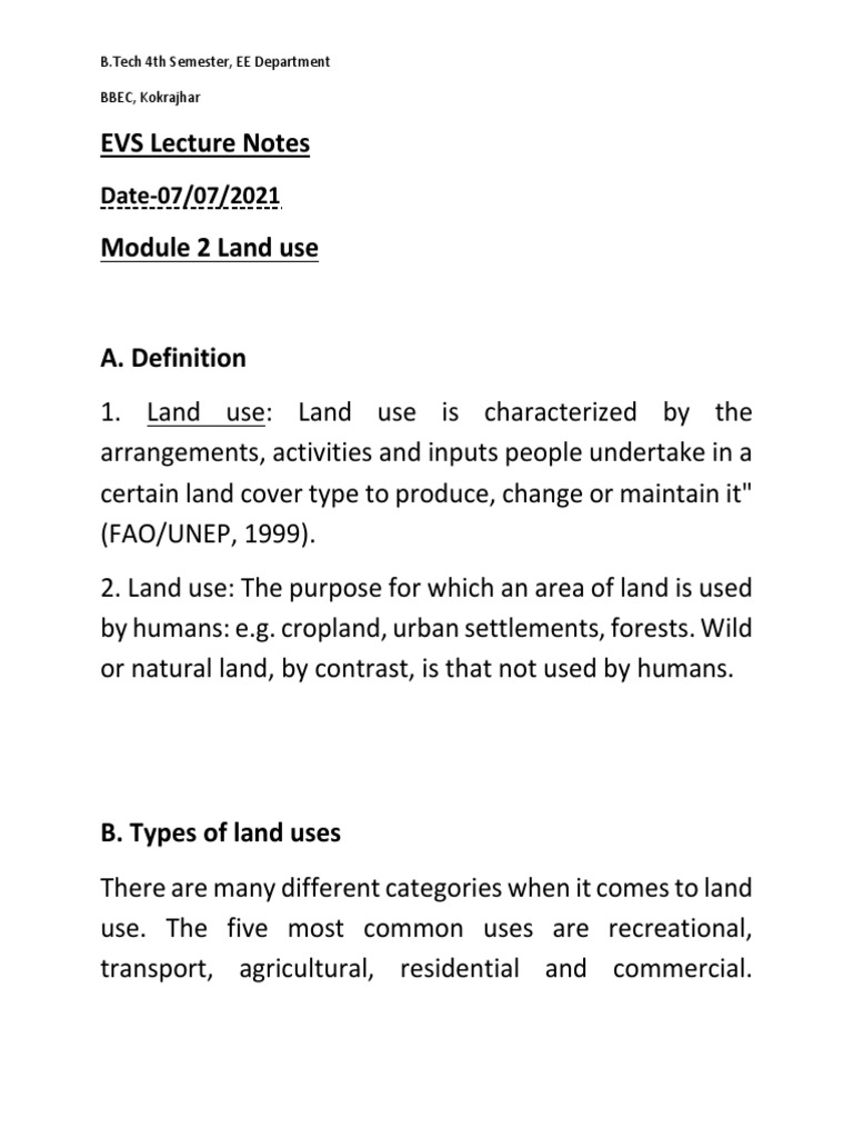 Environmental Science - MODULE 2 Land Use and Abuse | PDF | Agriculture ...