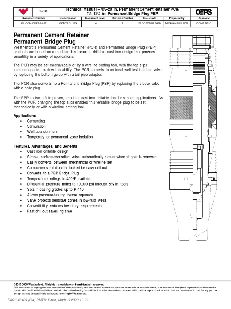 Tech Manual Permanent Cement Retainer and Bridge Plug - Latest ...