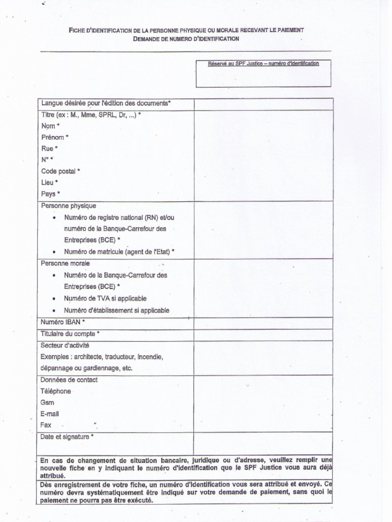 Fiche Identification Complete | PDF