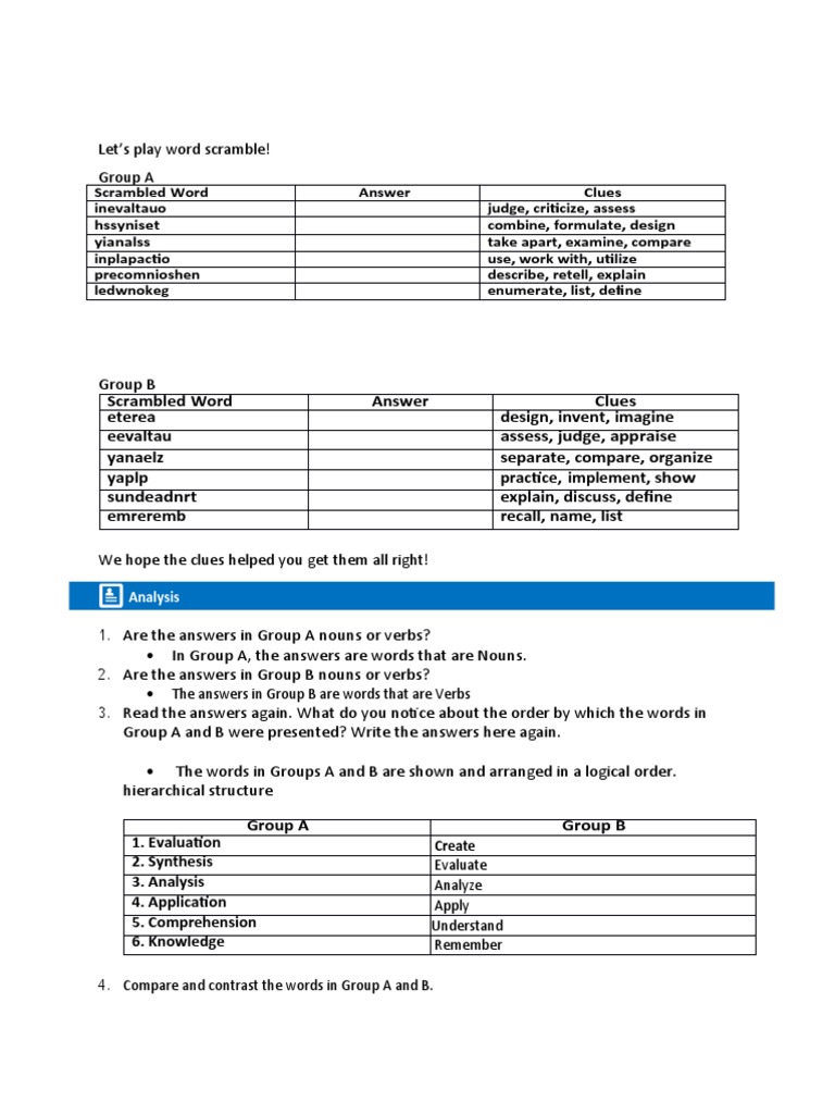 Word Scramble Learning Activity Guide | PDF | Lesson Plan | Cognition