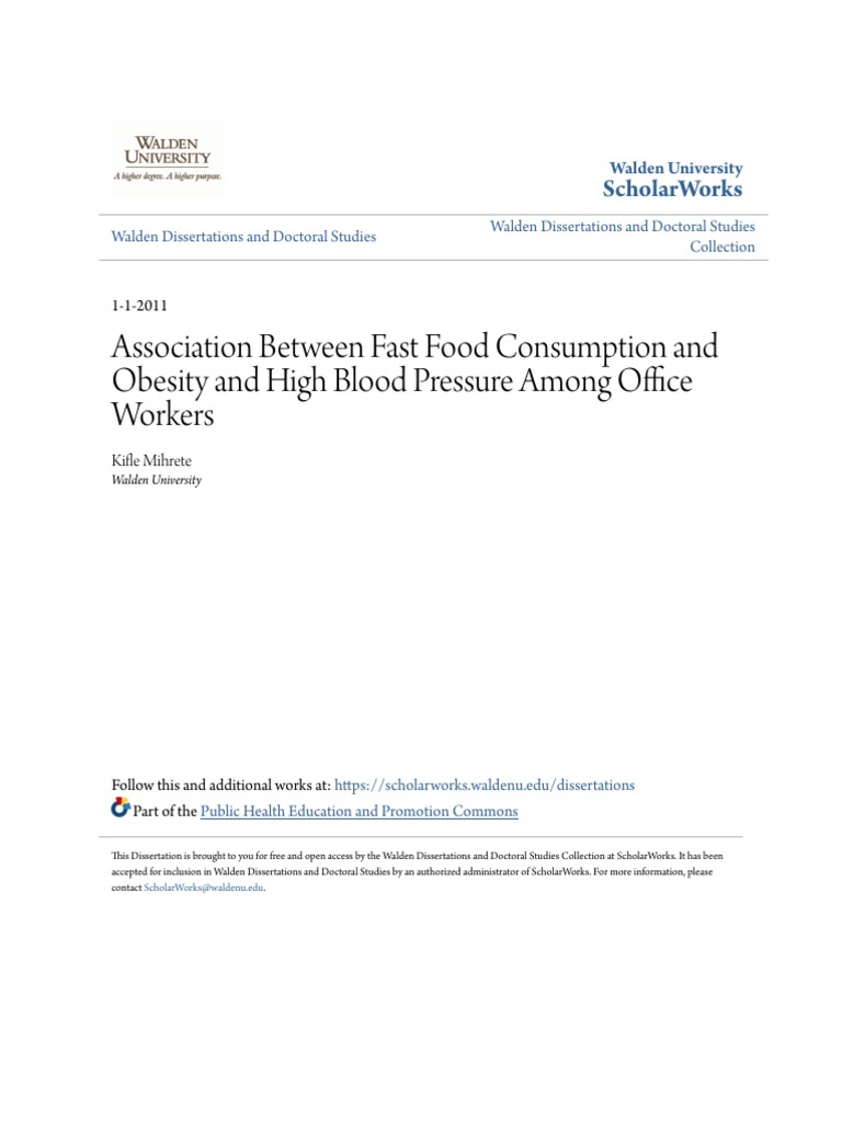 Association Between Fast Food Consumption and Obesity and High Blood ...
