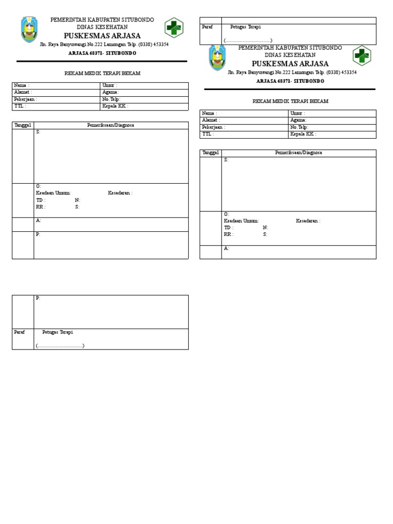 Rekam Medik Bekam | PDF