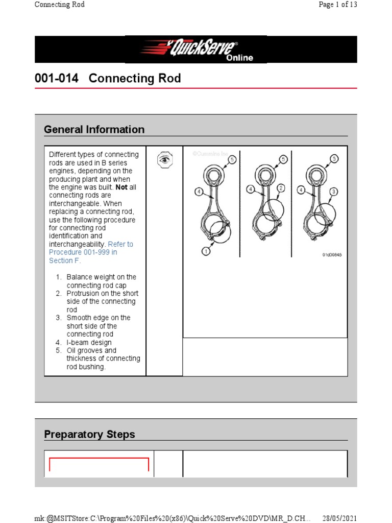 001-014 Connecting Rod: General Information | PDF | Piston | Motor Oil
