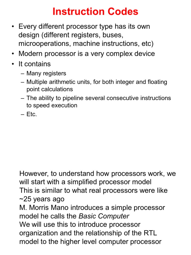 Instruction Codes | PDF | Central Processing Unit | Input/Output