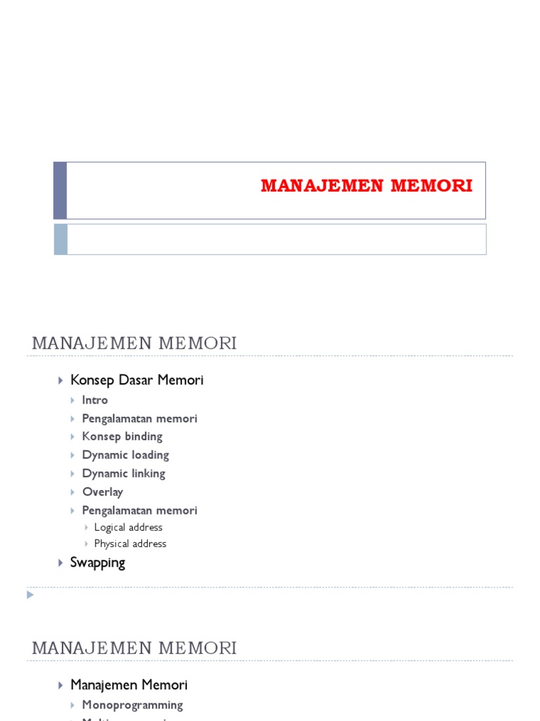Manajemen Memori Komputer | PDF | Teknologi & Rekayasa