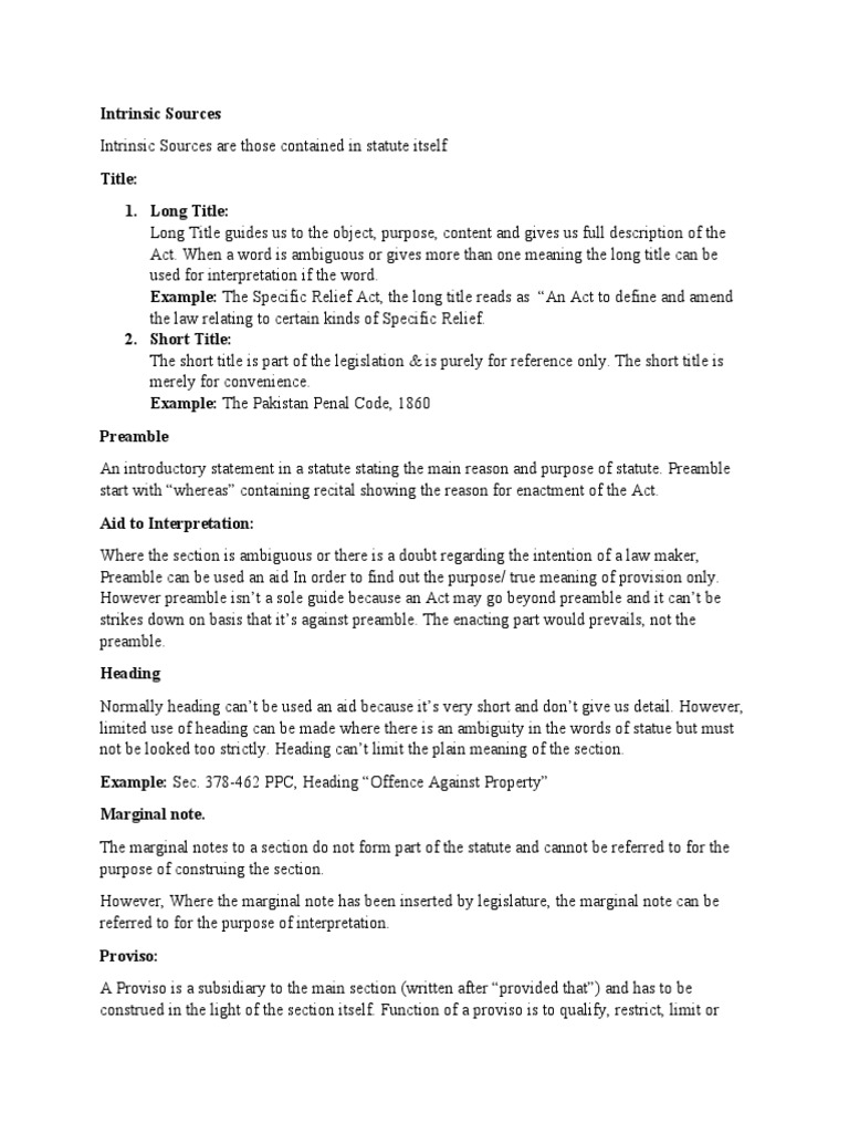 Internal and External Aid To Interpretation | PDF | Repeal | Ethical ...