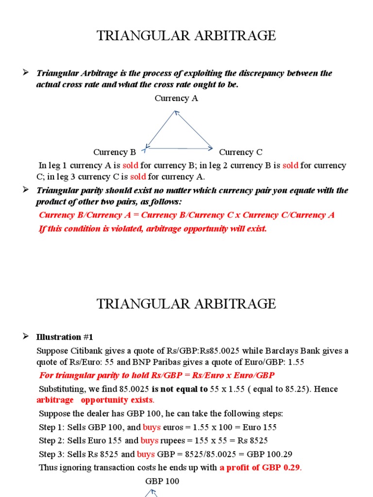 Triangular Arbitrage: Actual Cross Rate and What The Cross Rate Ought ...