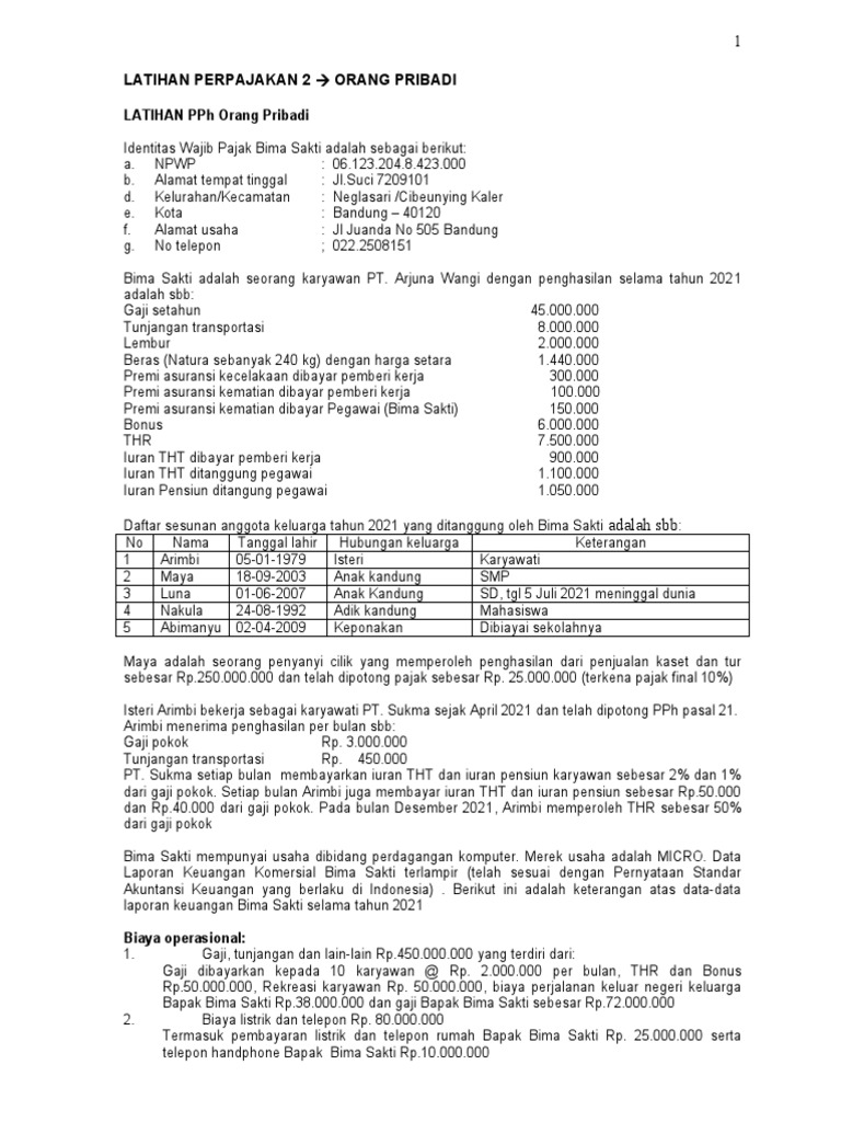 Soal Bima Sakti PPJ 2 2021 | PDF | Pengelolaan Keuangan & Uang
