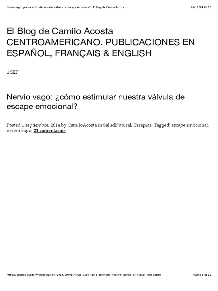 Nervio Vago: ¿Cómo Estimular Nuestra Válvula de Escape Emocional? - El ...