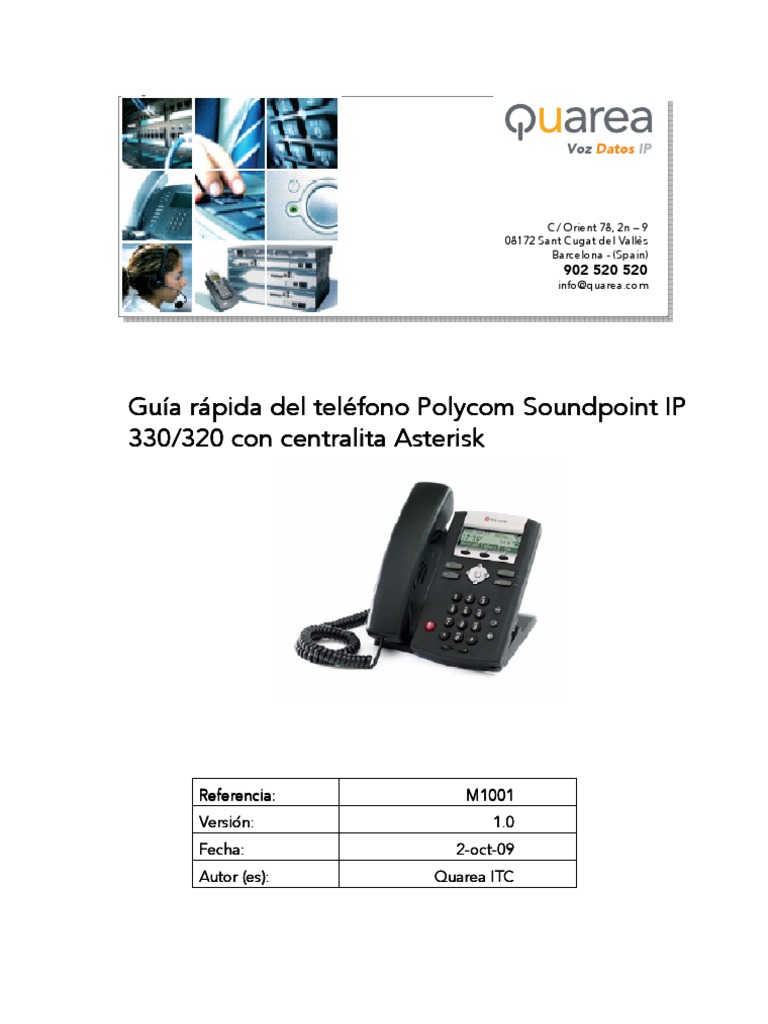 Guía del Polycom Soundpoint IP 330/320 | PDF | Teléfono | Auriculares