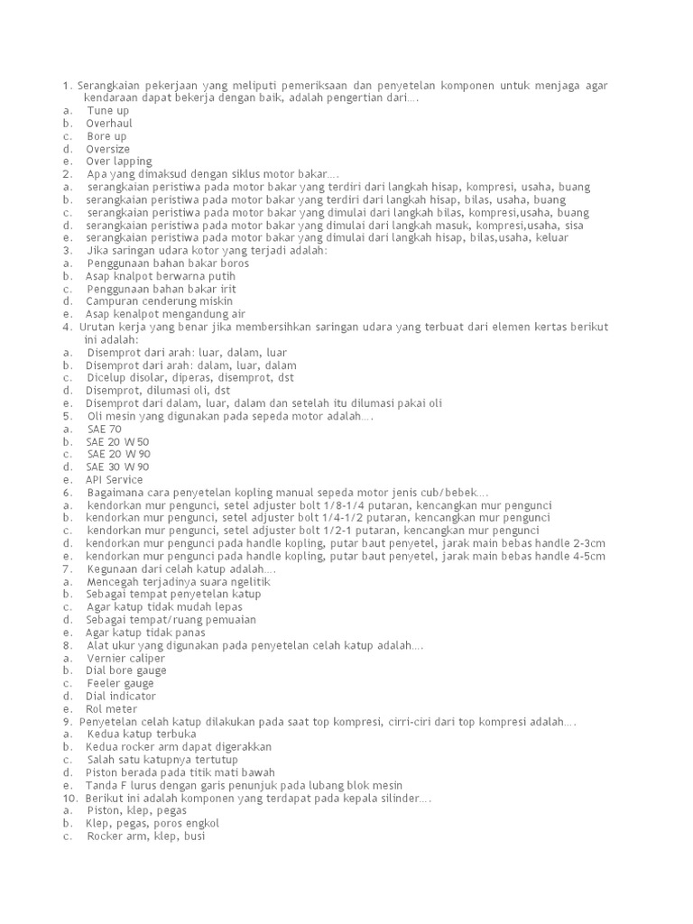 Bank Soal Mesin | PDF