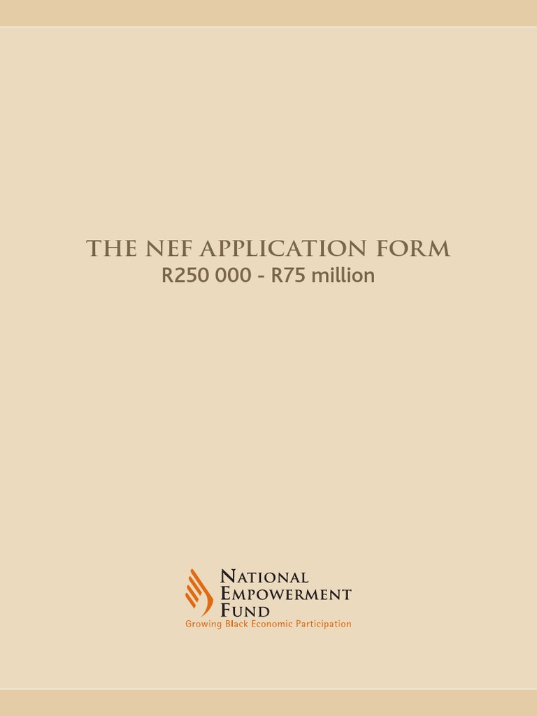 The Nef Application Form: R250 000 - R75 Million | PDF | Franchising ...