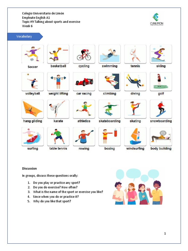 Topic 9 - Talking About Sports and Exercise | PDF | Obesity | Sports