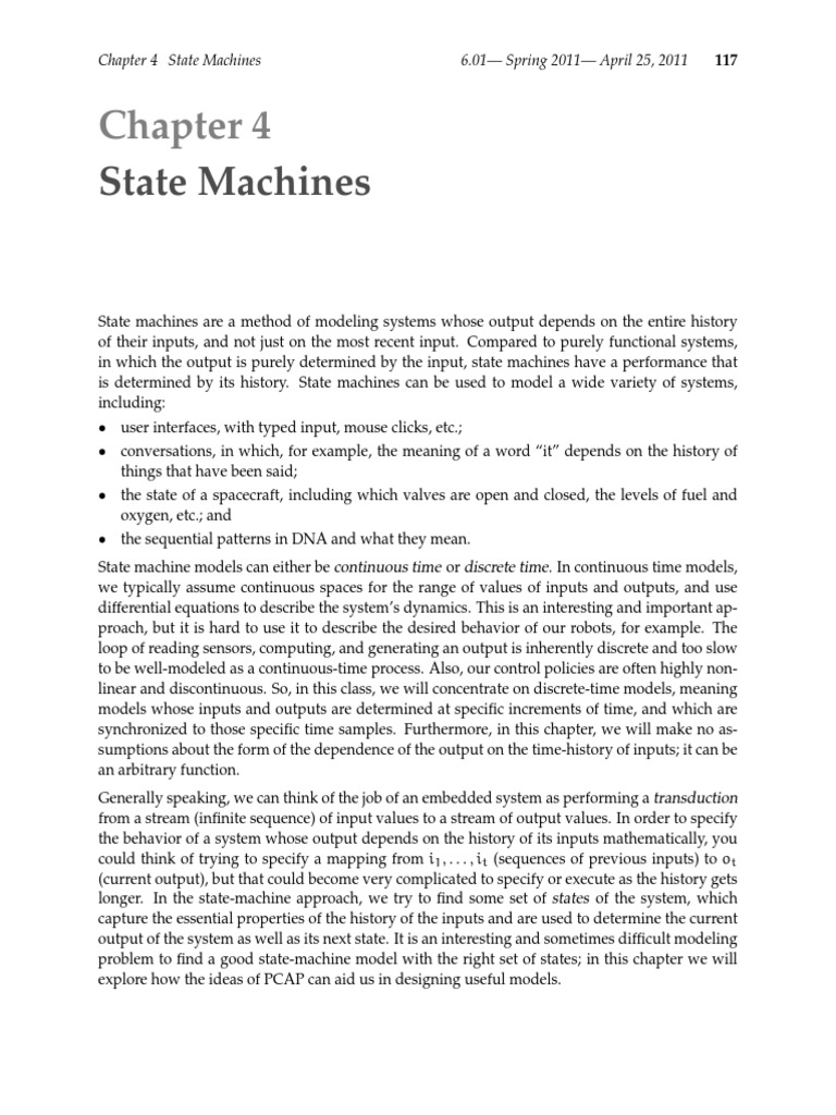 State Machines | PDF | Discrete Time And Continuous Time | Class ...